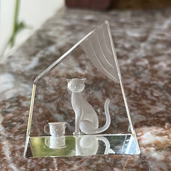 Unbranded | Accents | 3d Laser Cut Crystal Cat Paperweight Collectible ...